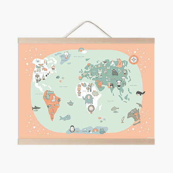 Childrens print World map baby mini – Decohappy